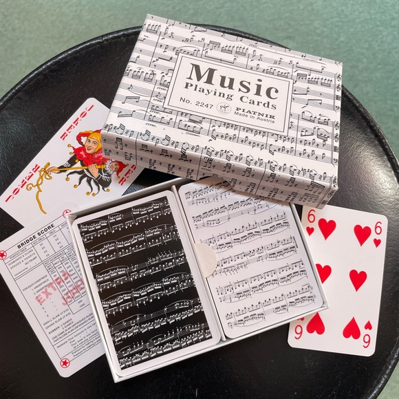 Piatnik | Games | Playing Cards Music Tablature Blackwhite | Poshmark